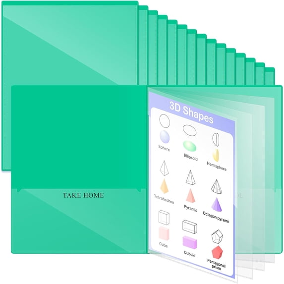 24-Pack 2-Pocket Plastic Folders with 4 Clear Inner Pockets, 11 x 9 ...
