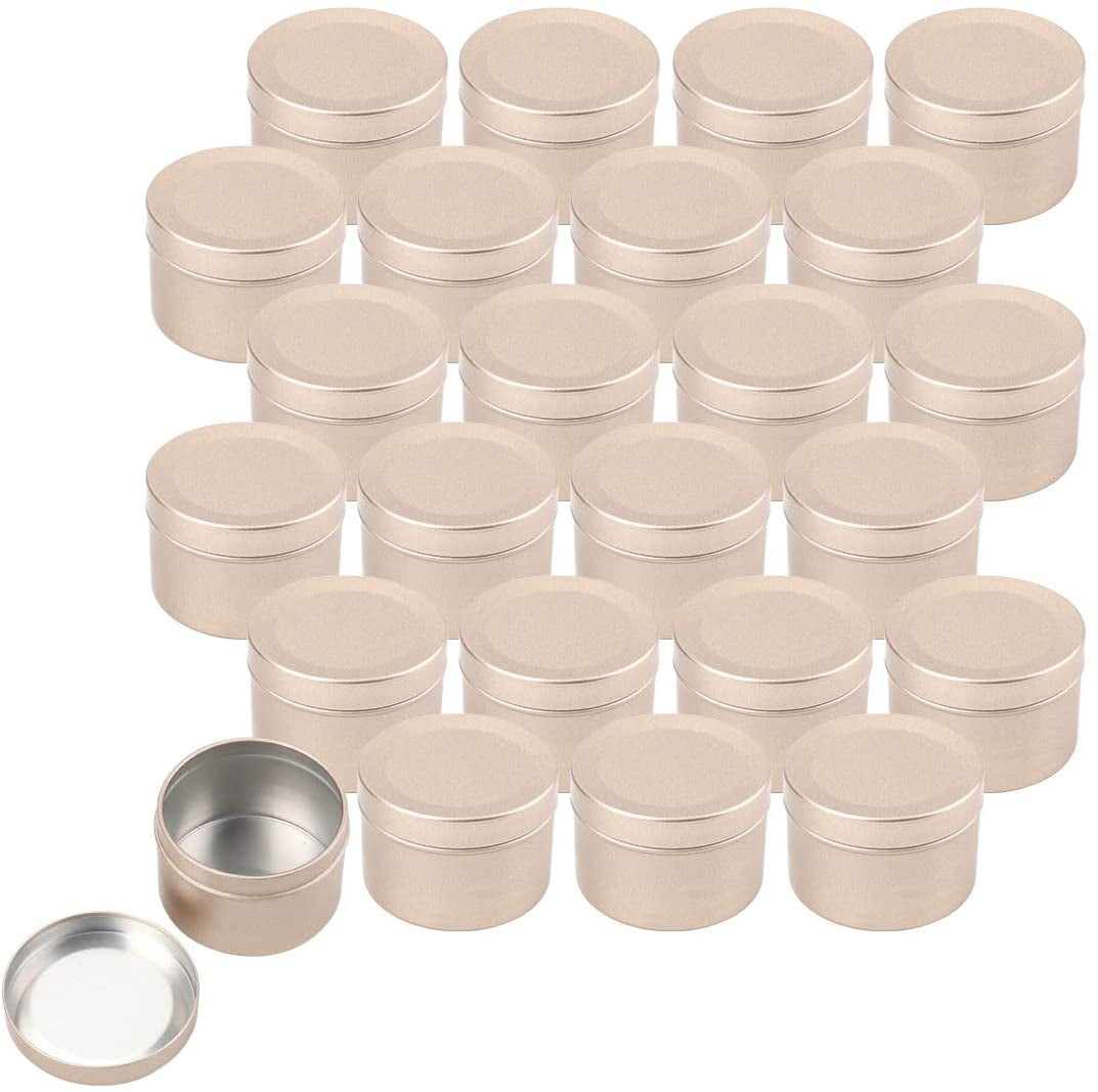 24 Pack 2 oz Round Tin Containers with Slip-on Lids, Aluminum Candle ...