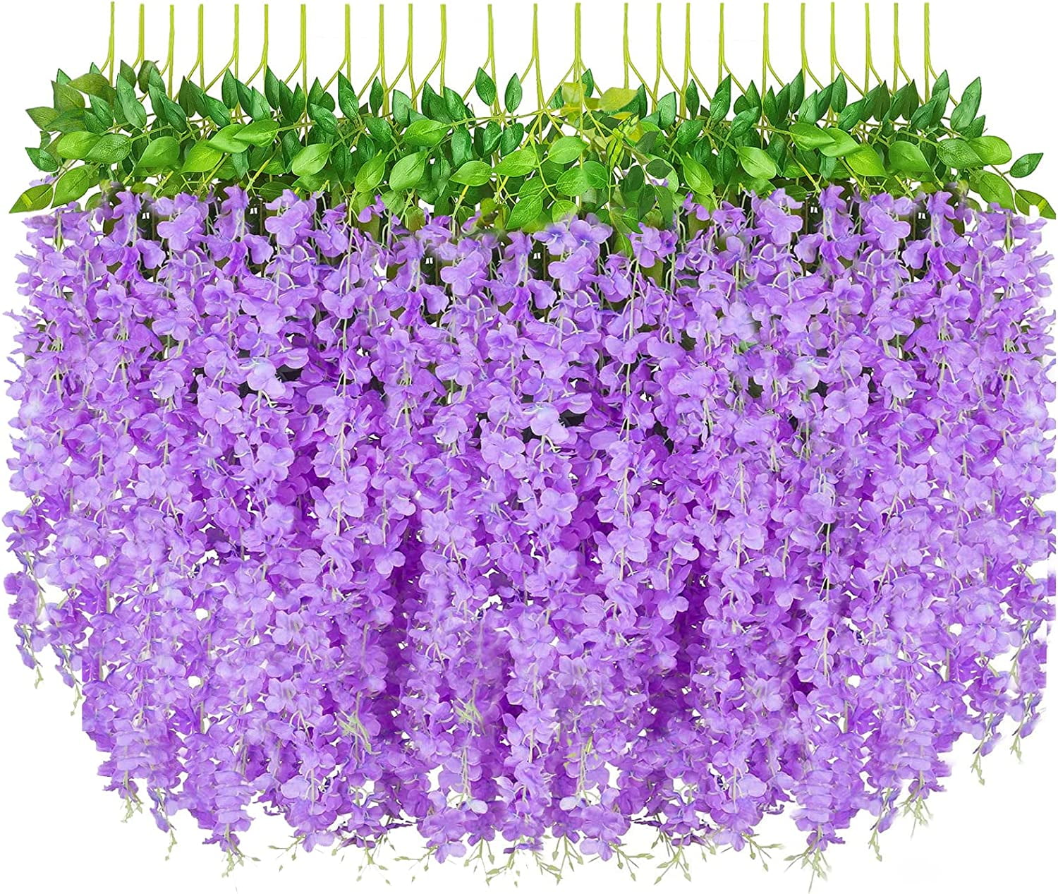 24 Pack 3.6 Feet Wisteria Hanging Flowers, Artificial Fake Wisteria ...