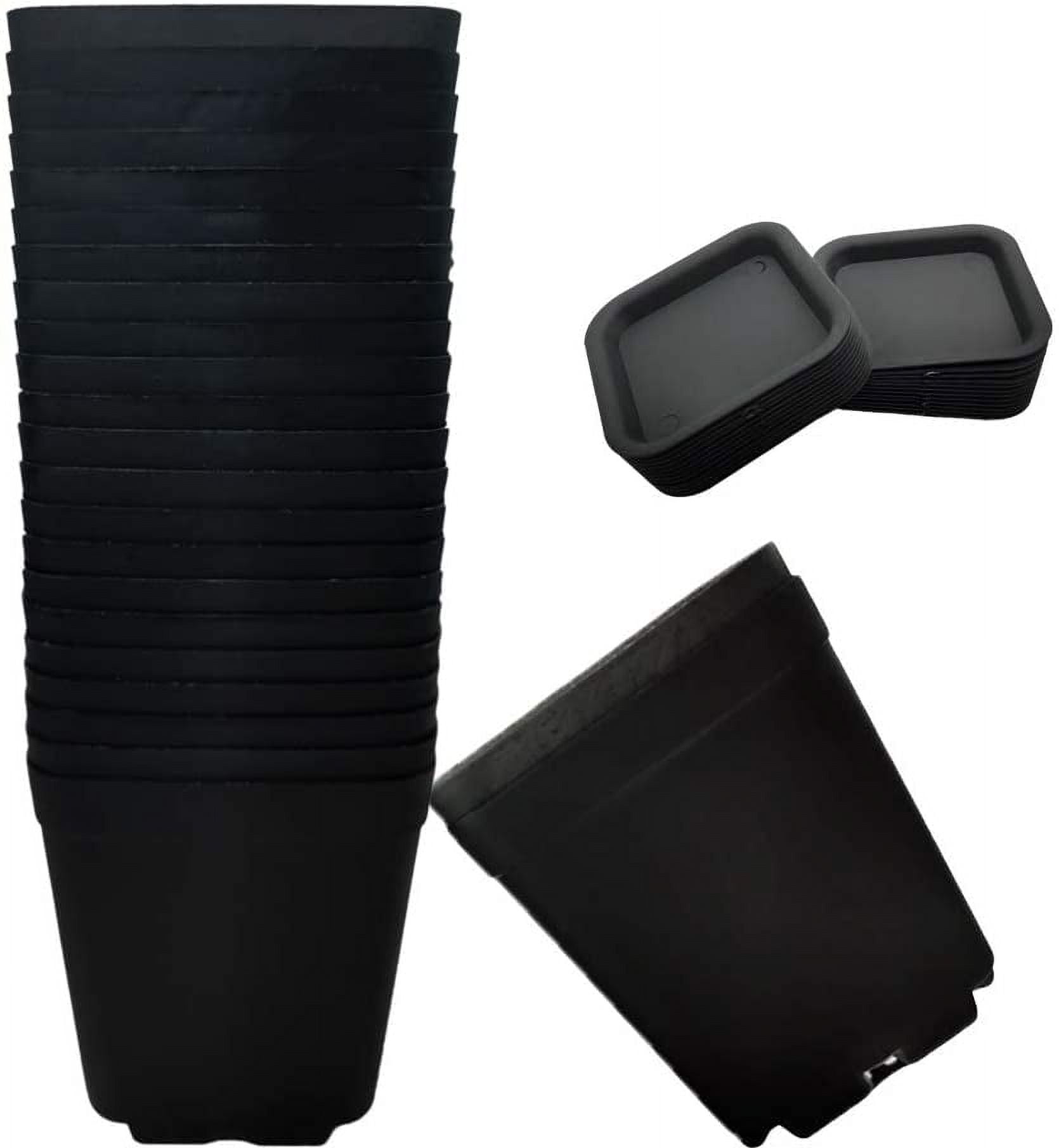 24 Pack 3 Inch Black Nursery Pot Flower Pots Square Plastic Plant Pot ...