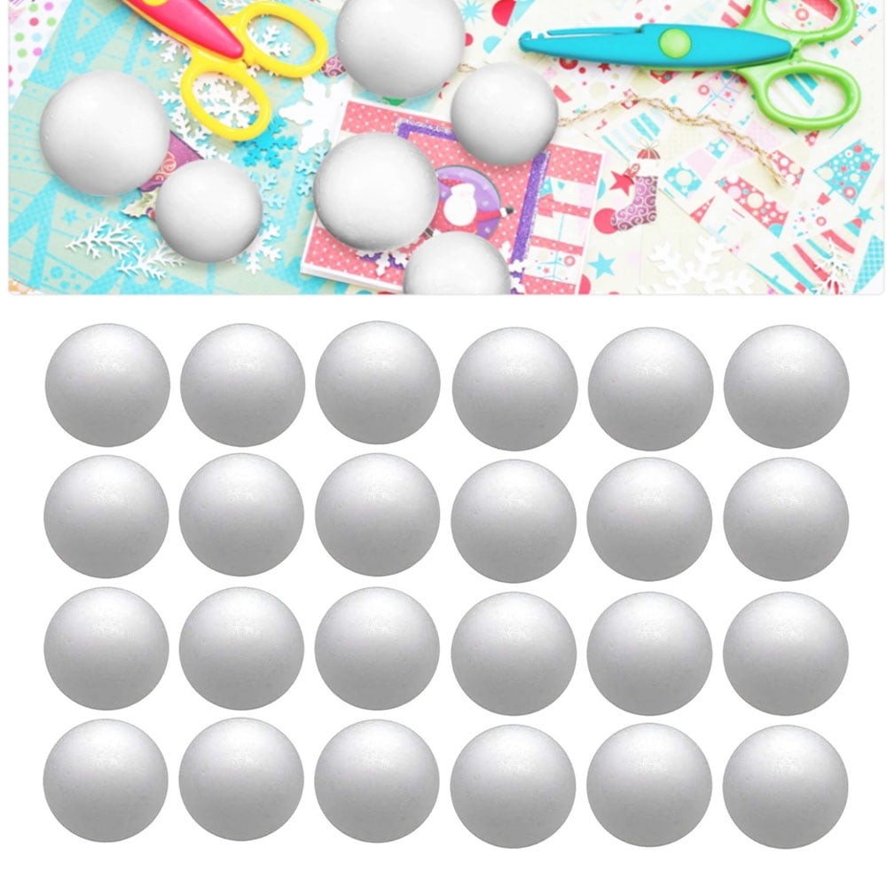 ZOUYUE 24-Pack 3-Inch Styrofoam Round Craft Balls, Smooth Polystyrene ...