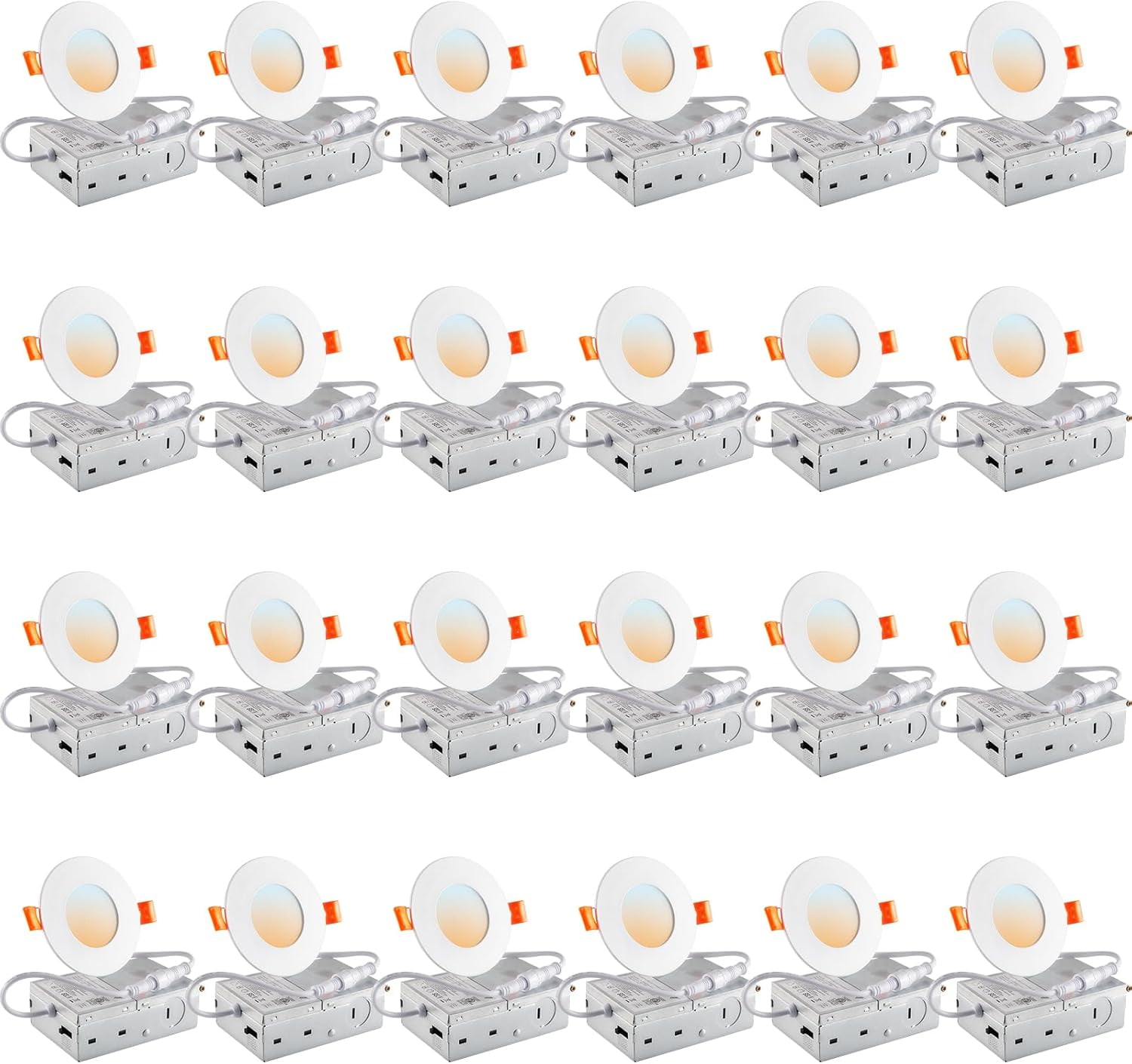 24 Pack 3 Inch Ultra Slim Recessed Ceiling Lights, Dimmable Canless LED ...