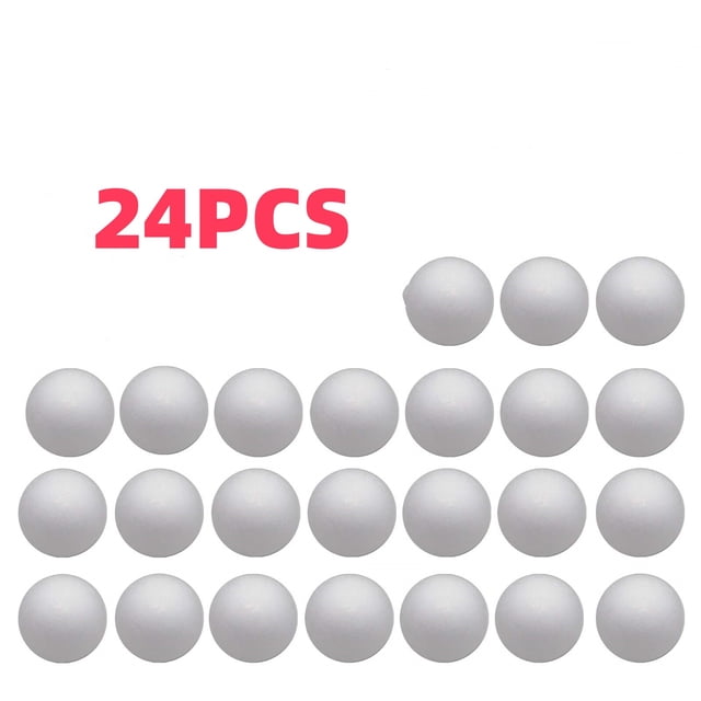 24 Pack 3'' inch Foam Balls - Large Foam Balls - Big Foam Craft Balls ...