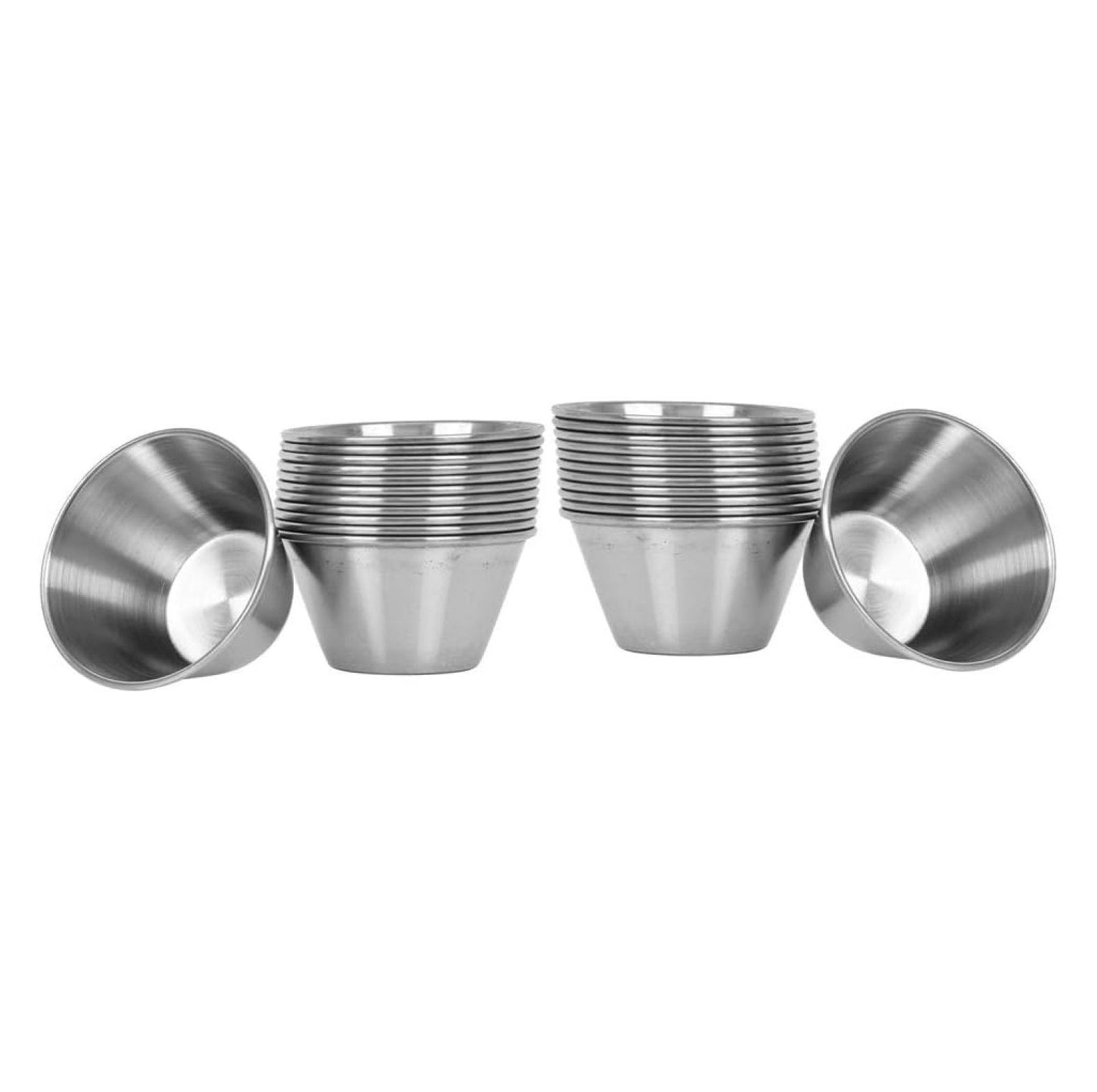 (24 Pack) 3 oz Sauce Cups, Grade Stainless Steel Dipping Sauce Cups ...
