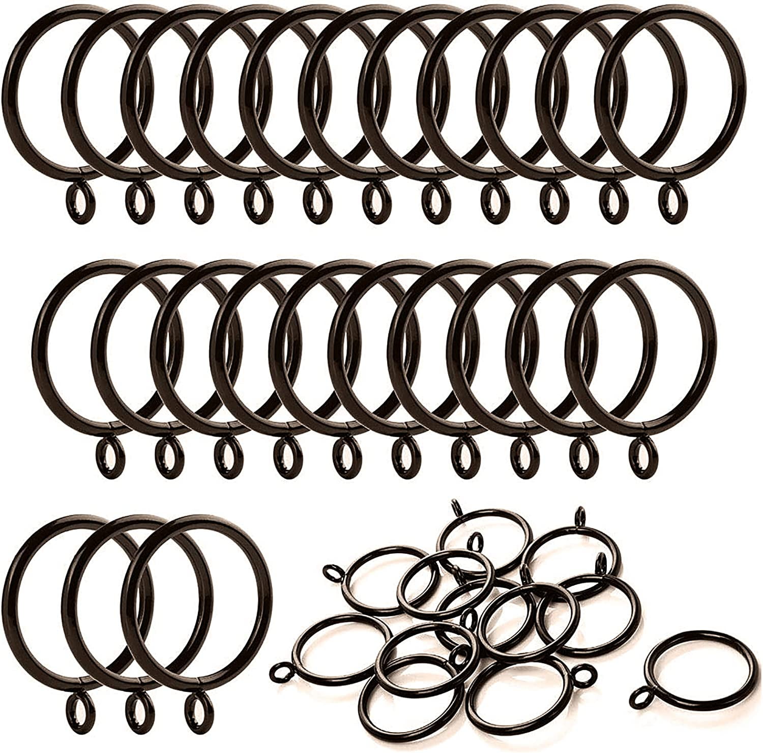 24 Pack 38mm Inner Diameter Metal Curtain Drape Sliding Eyelet Rings ...