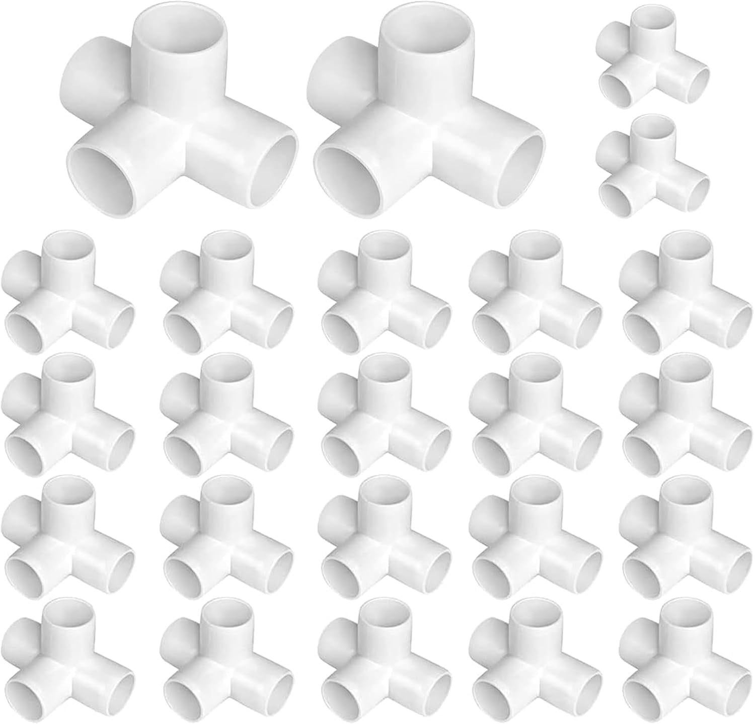24 Pack 4 Way PVC Fittings Pipe 3/4 Inch, Heavy Duty PVC Pipe Fittings ...