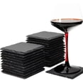 24 Pack 4 x 4 Inch Gorgeous Black Slate Stone Coasters Bulk Square ...