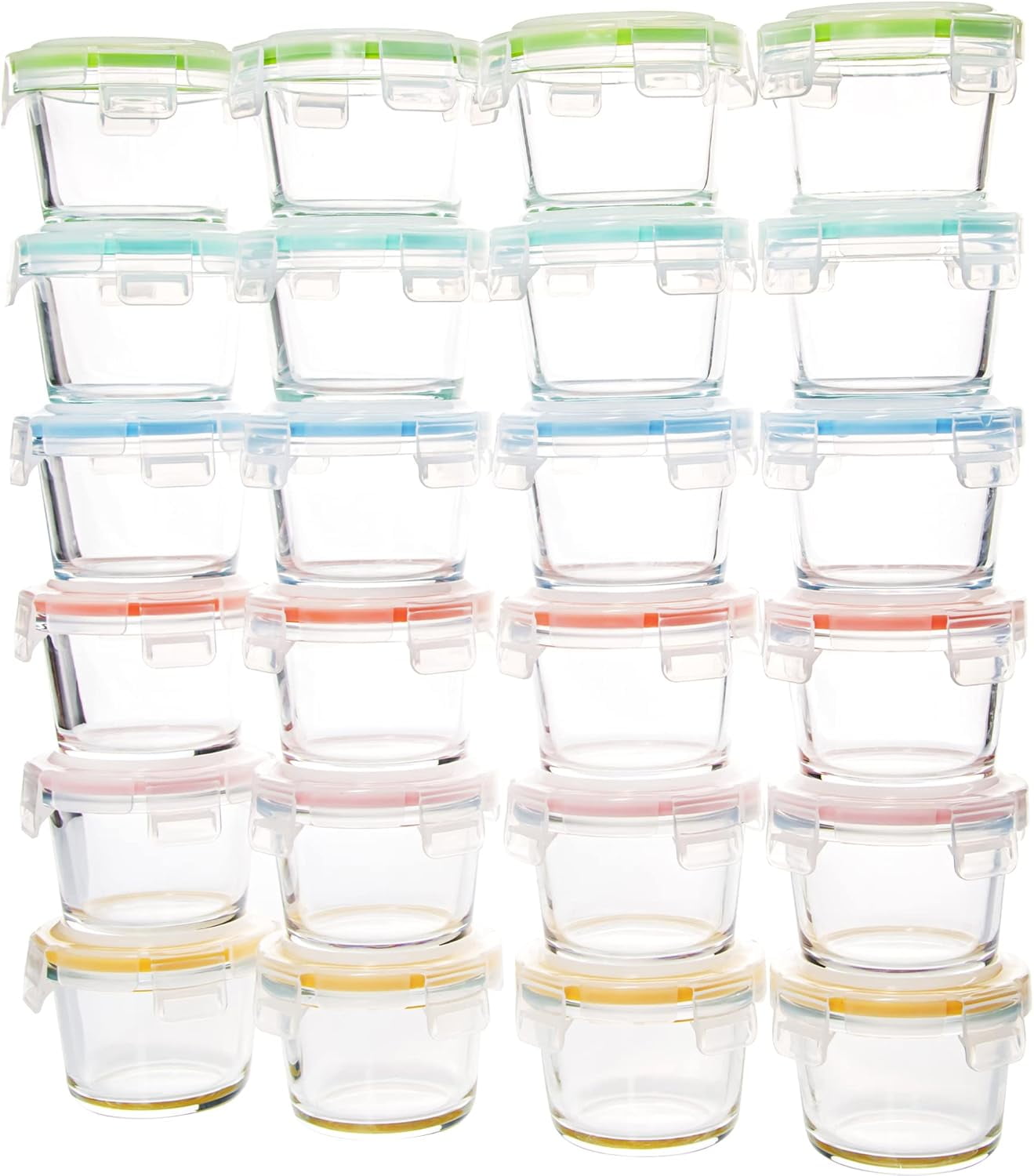 24 Pack 4oz MINI Glass Food Storage Containers, Small Glass Containers ...