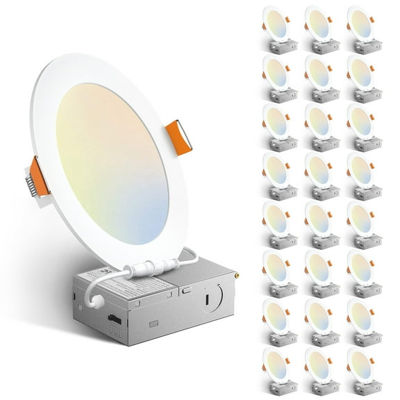 36 6 Inch 5CCT -Thin Recessed Ceiling Light with Junction Box, 2700K ...