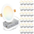 24 Pack 6 Inch LED Recessed Lighting with Junction Box, 5CCT Dimmable ...