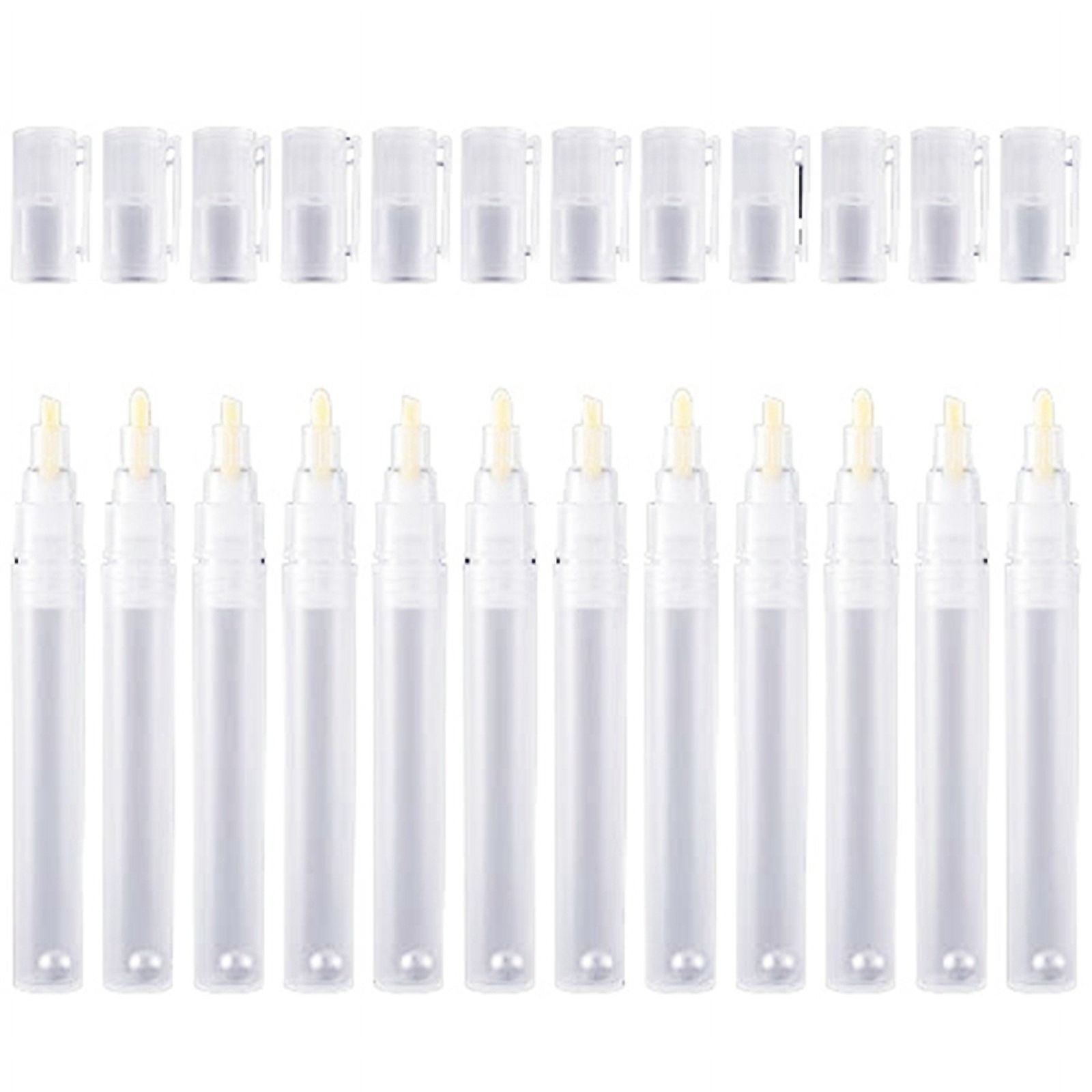 24 Pack 6 mm 3 Empty Fillable Blank Paint Touch Up Pen Markers Round ...