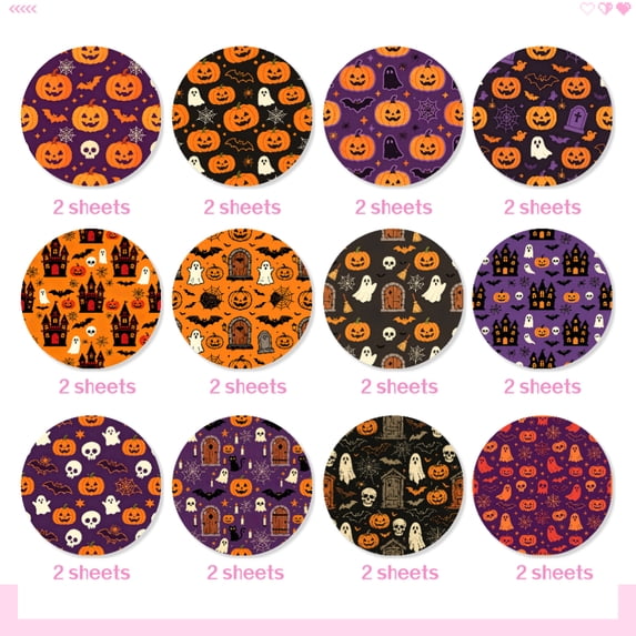 24 Pack 6x6 Inch Halloween Spider Web Journal Paper, Single-Sided DIY ...