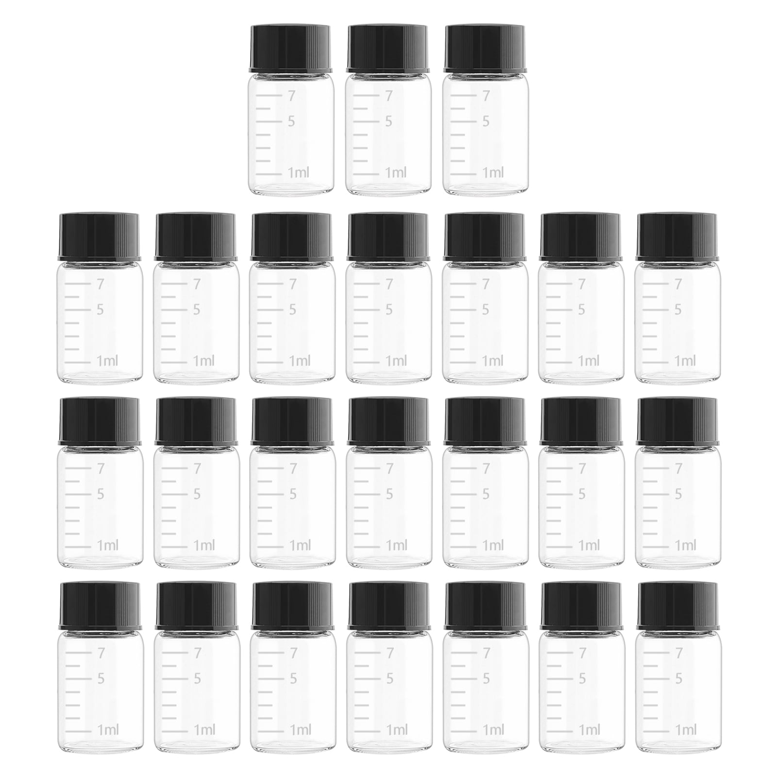 24 Pack 7ml Clear Glass Sample Vials Empty Glass Bottles with Screw Cap ...