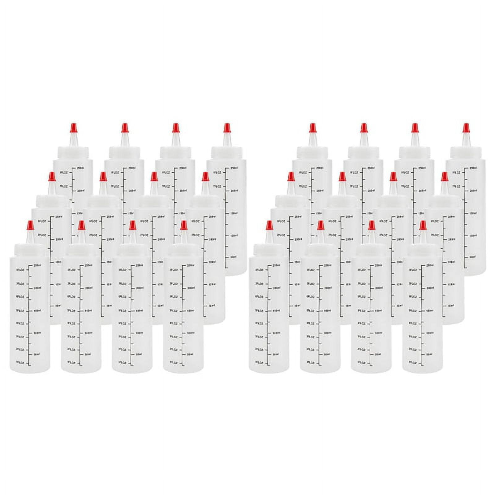 24-Pack 8 Oz Condiment Squeeze Bottles with Red Tip Cap - Plastic ...