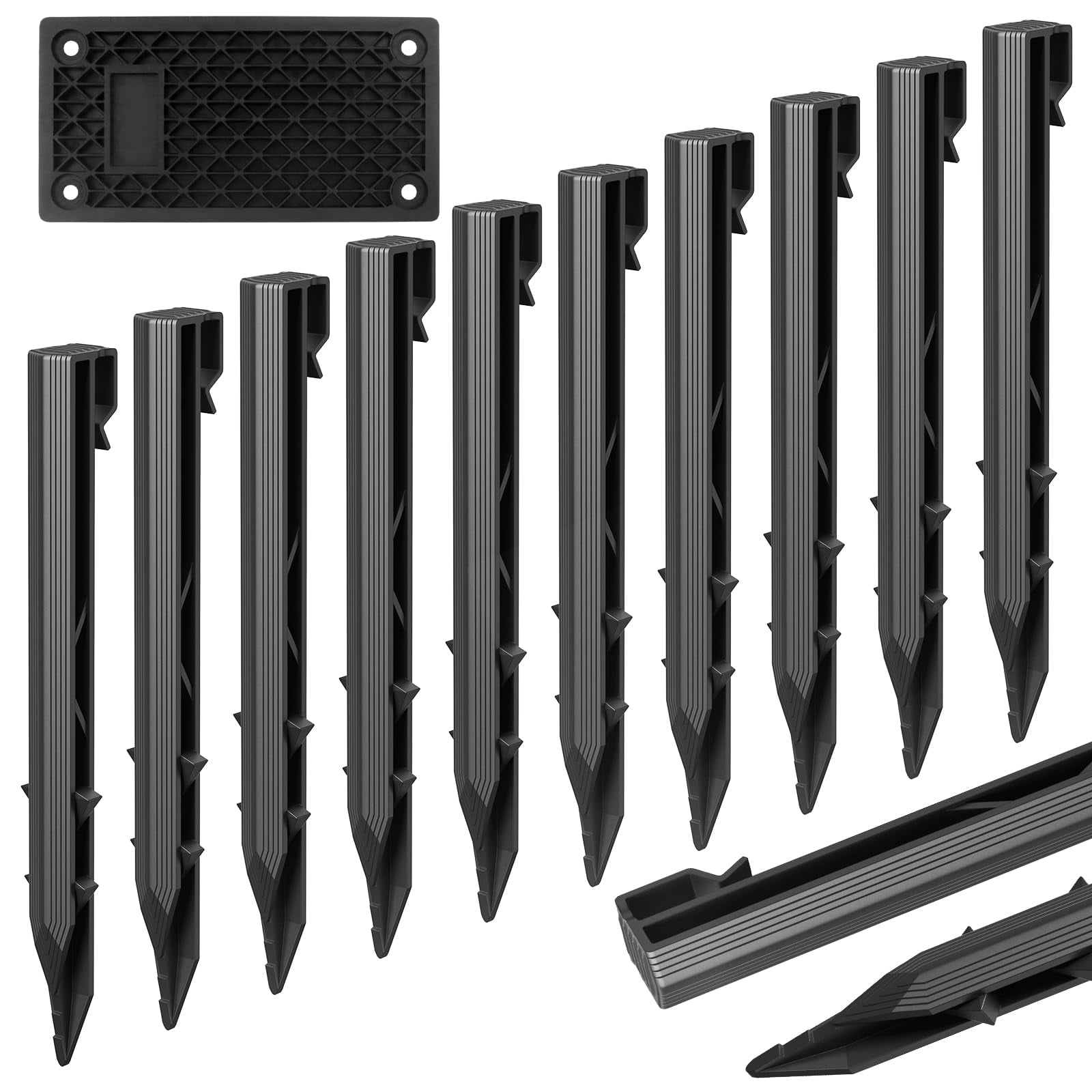 24 Pack 9.8 Inch Heavy Duty Plastic Landscape Edging Anchoring Stakes ...