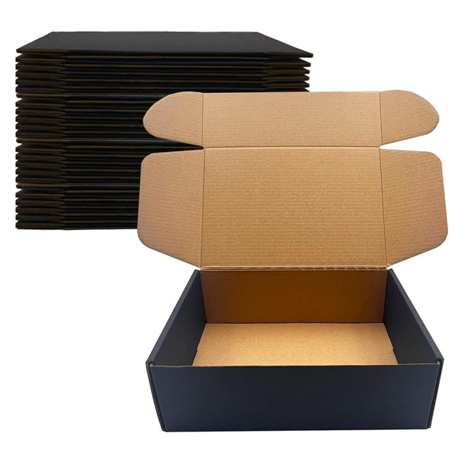 24 Pack 9x6x3 inch Black Shipping Boxes ，Cardboard Packaging Boxes for ...
