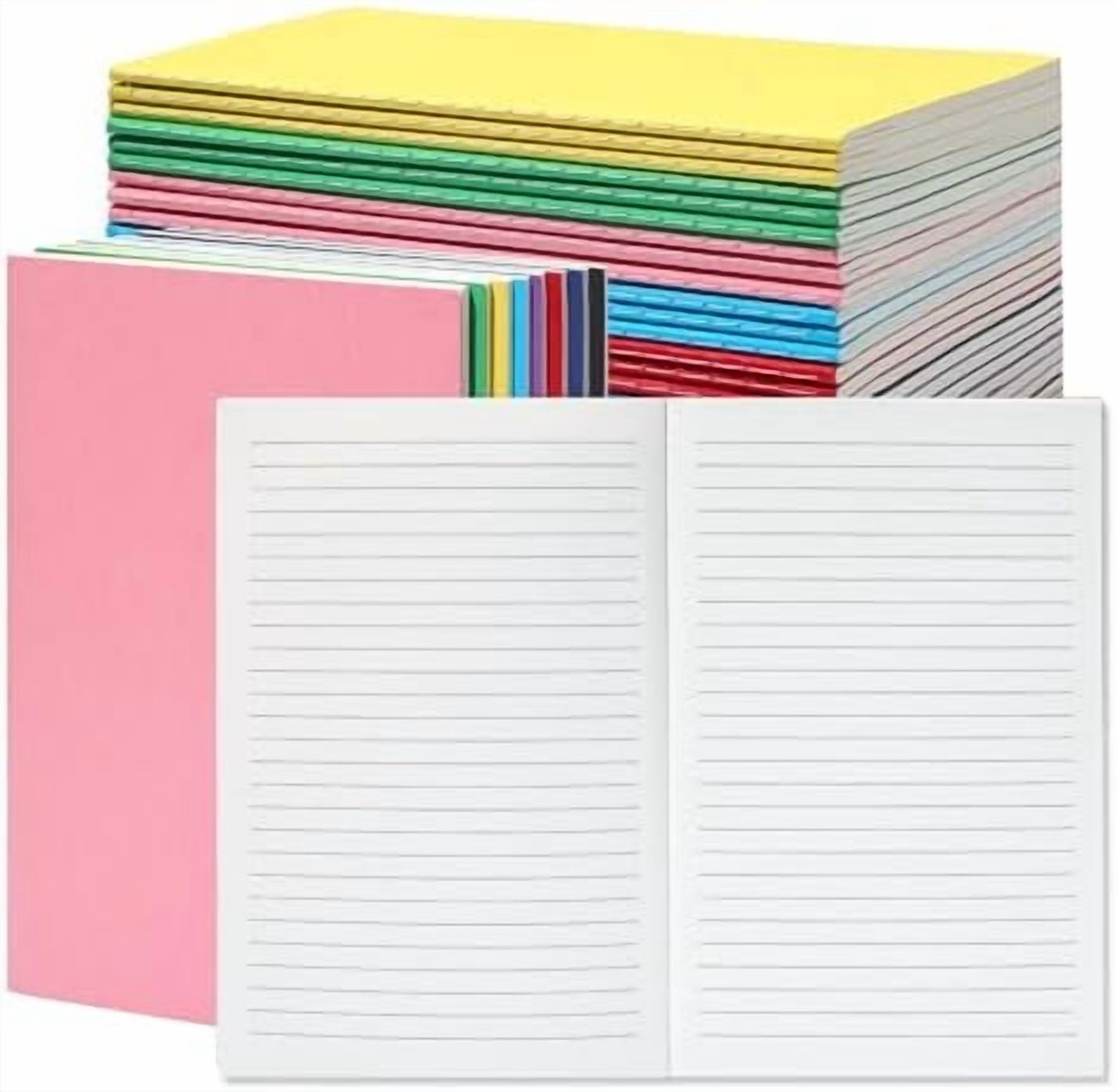 24 Pack A5 Lined Notebook Journals in Bulk, Colored Kraft Cover College ...
