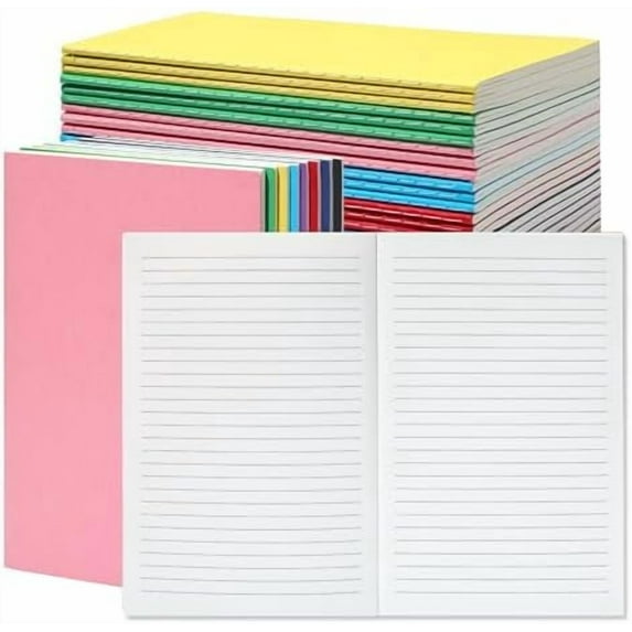 24 Pack A5 Lined Notebook Journals in Bulk, Colored Kraft Cover College ...