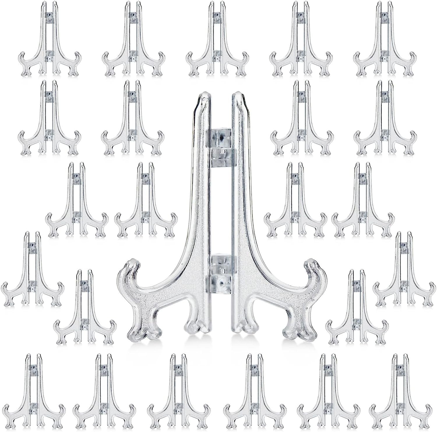 24 Pack Acrylic Easel Set, Card Display Stand, Mini Easels for Sports ...