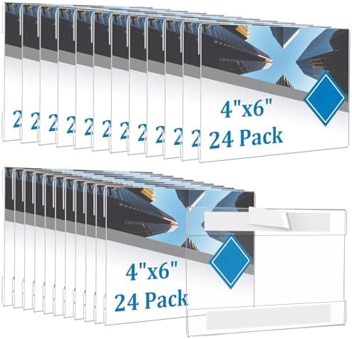 24 Pack Acrylic Wall Mounted Sign Holder Wall Mount Sign Holders with ...