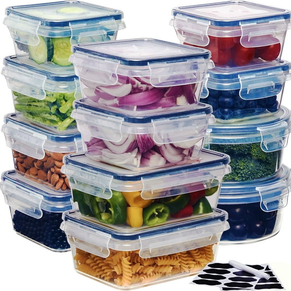 24-Pack Airtight Food Storage Container Set kitchen organizers ...