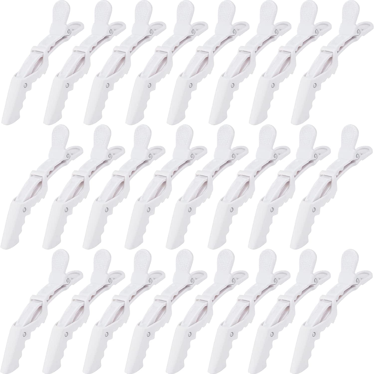 24 Pack Alligator Hair Clips for Styling Sectioning, White Pro Salon ...