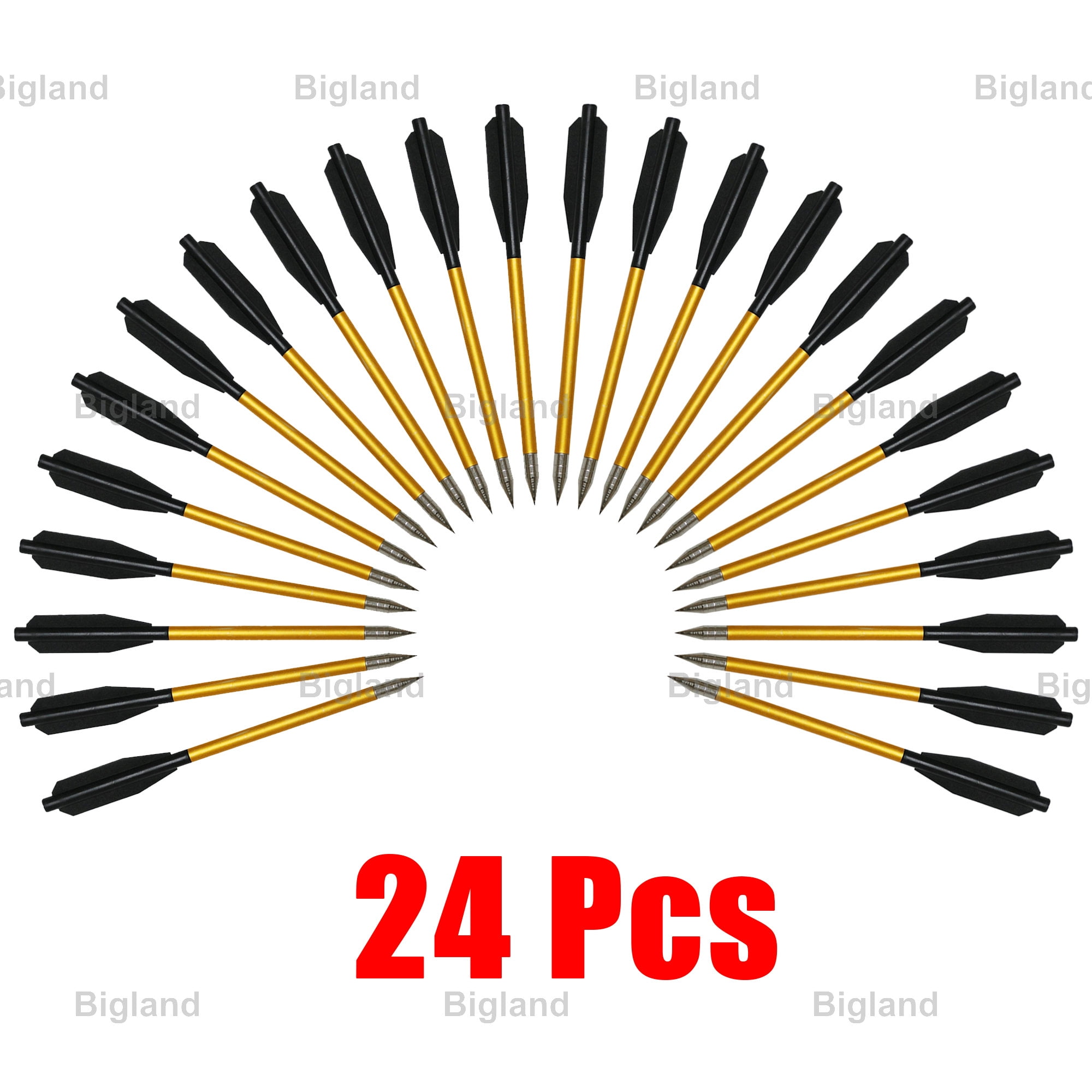 24 Pack Aluminum Bolts Arrows for 50 80 LB Pistol Crossbow Archery ...