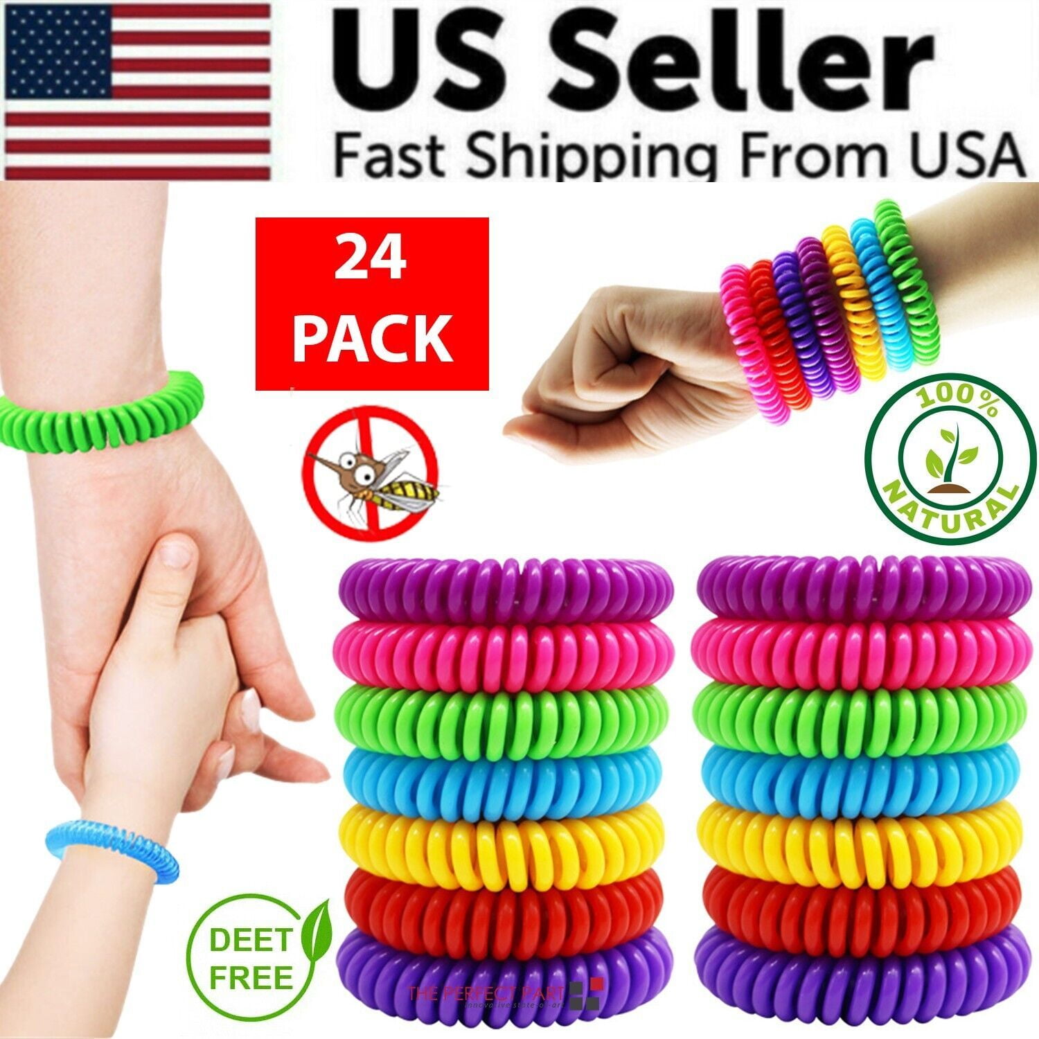 24 Pack Anti Bug Insect Pest Repellent Bracelet Wrist Band Natural ...