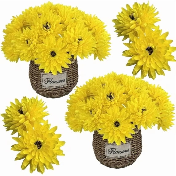 24 Pack Artificial Flowers with Durable Plastic Stems for Home ...