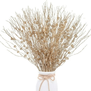 6 Pack Artificial Flat Light Glitter Pine Needles 13" Fake Christmas ...