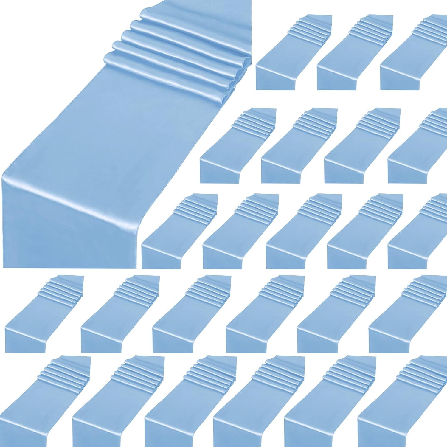 24 Pack Baby Blue Table Runners 12 X 108 Inches Long Baby Blue Silk ...