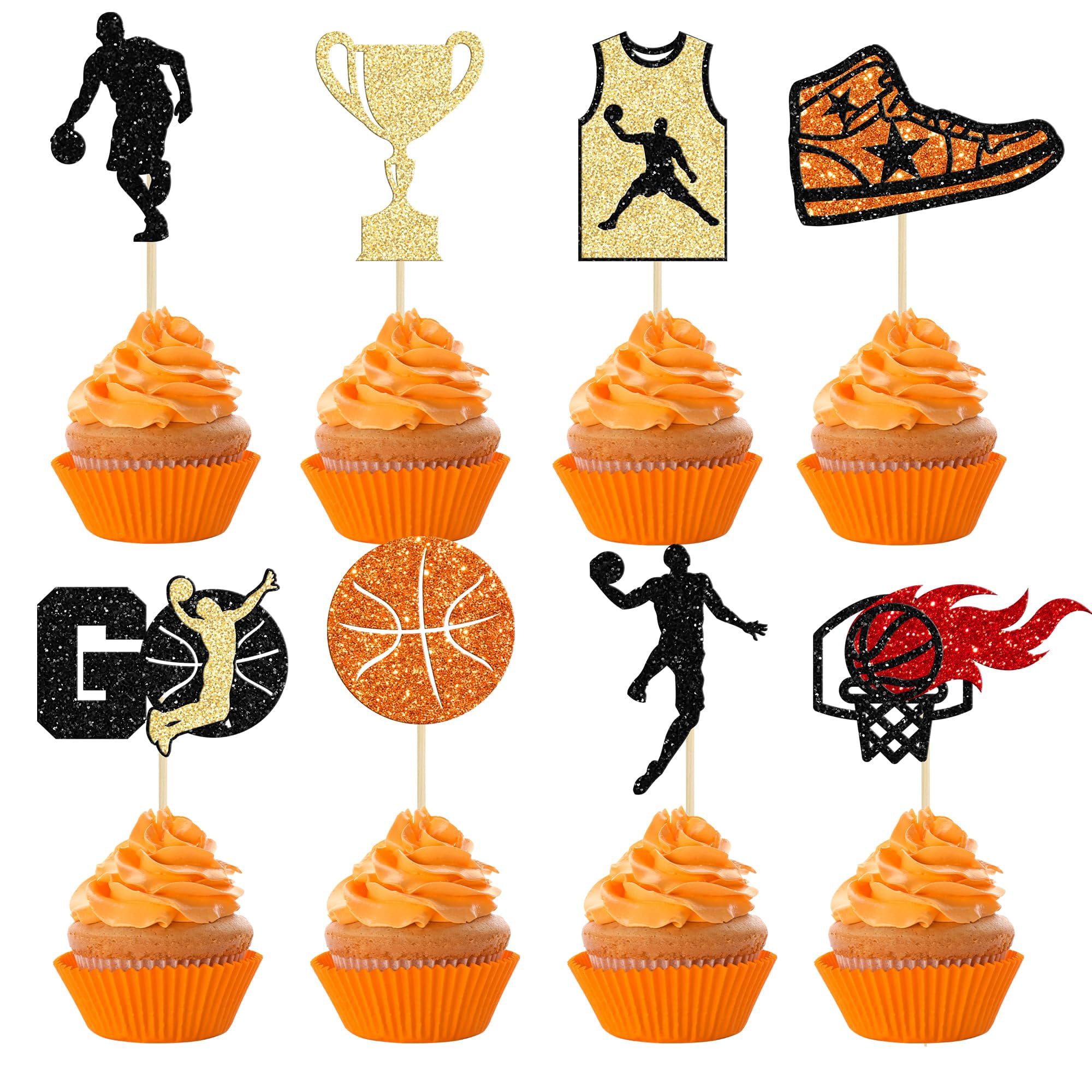 24 Pack Basketball Cupcake Toppers Basketball AIS1 Player Apparel ...