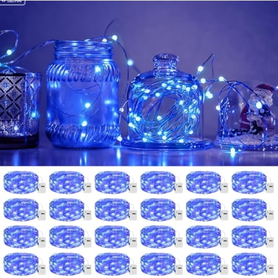 24 Pack Battery Operated Fairy Lights 7ft 20LED with 3 Modes ...