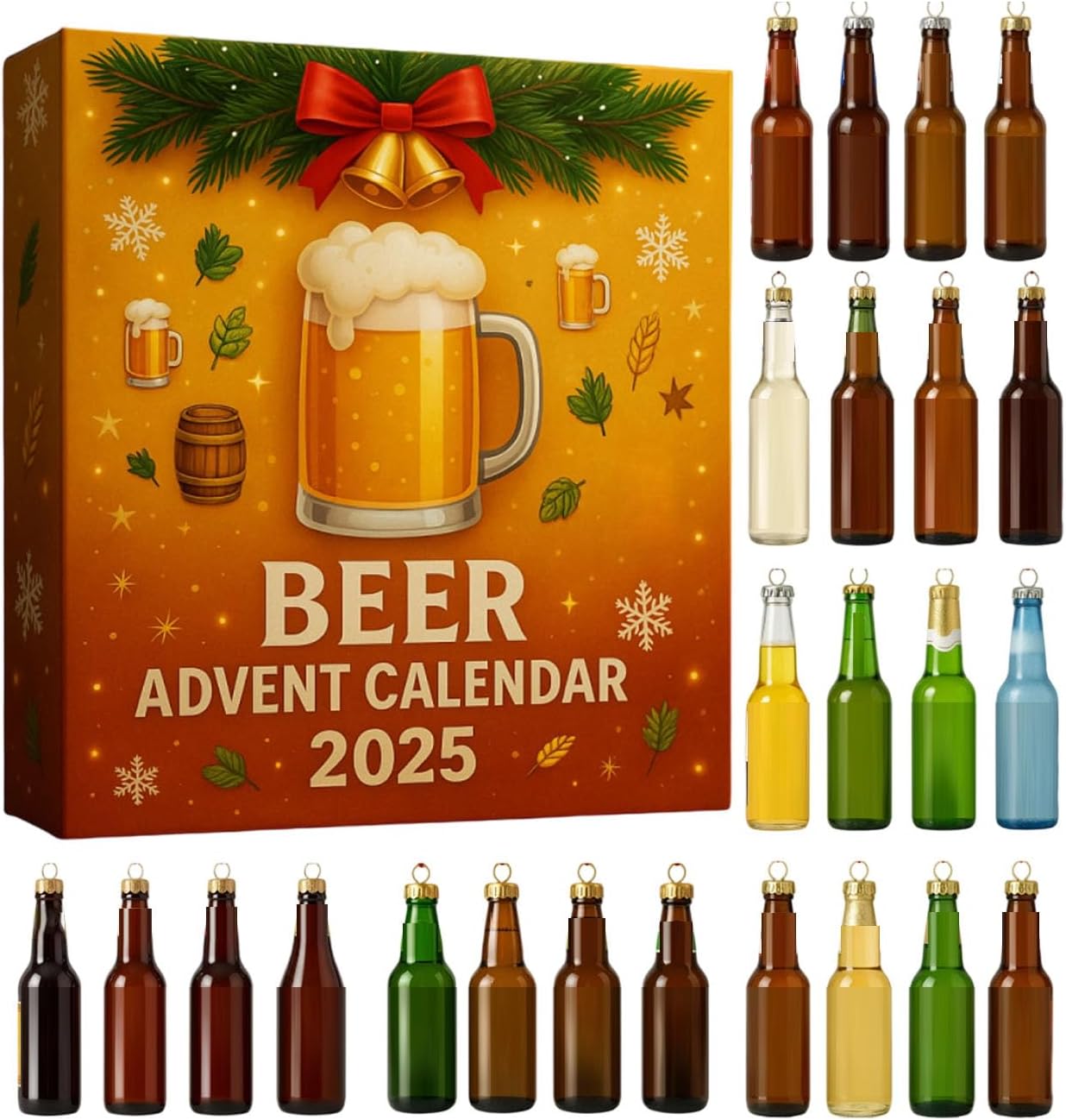 24-Pack Beer Lover's Christmas Advent Calendar Box Set - 2D Flat ...