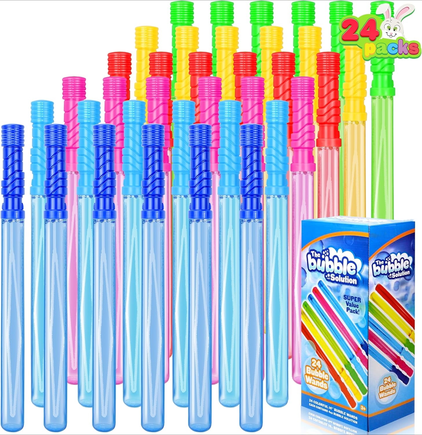 24 Pack Big Bubble Wands Bulk for Summer Toy, Outdoor/Indoor Activity ...