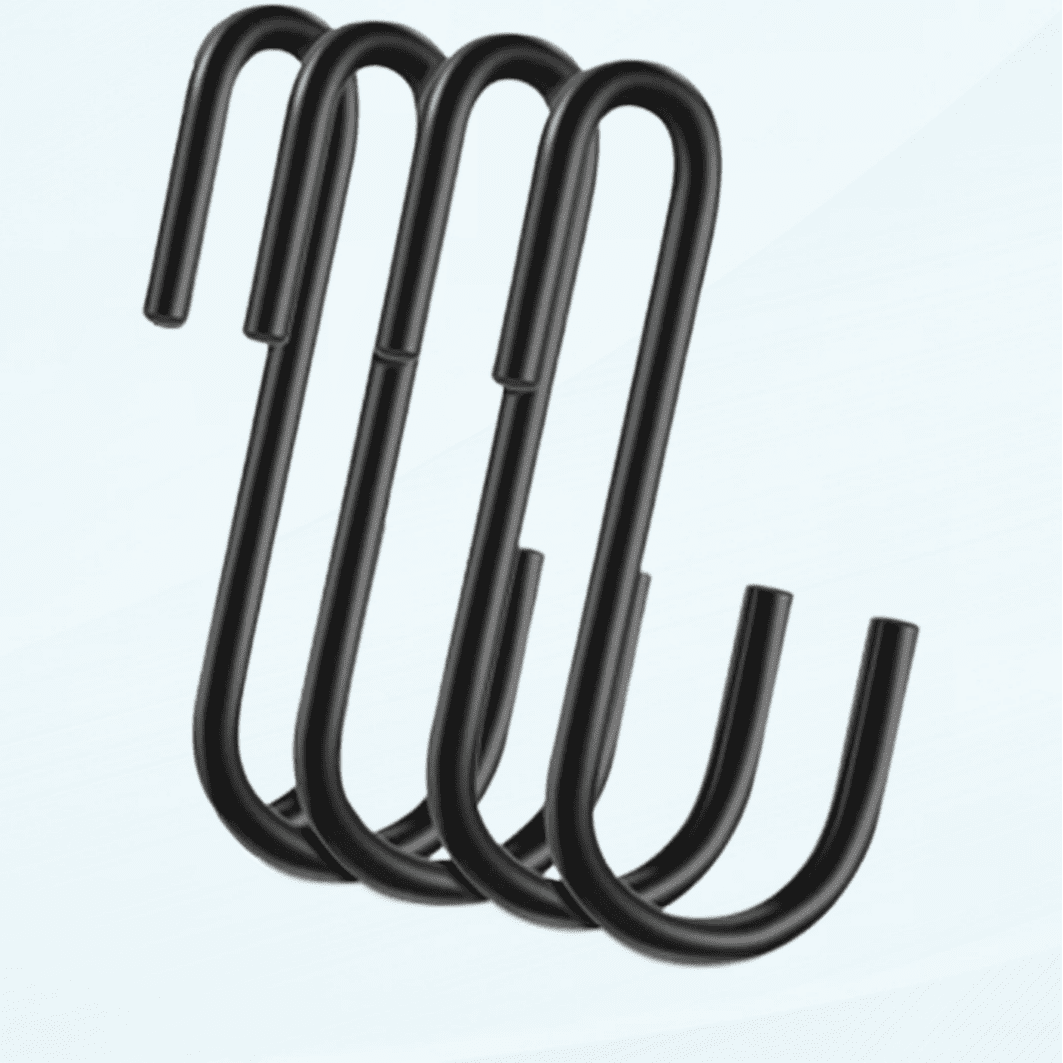 24 Pack Black S Shaped Hooks Small Hanging Hangers for Bathroom Bedroom ...