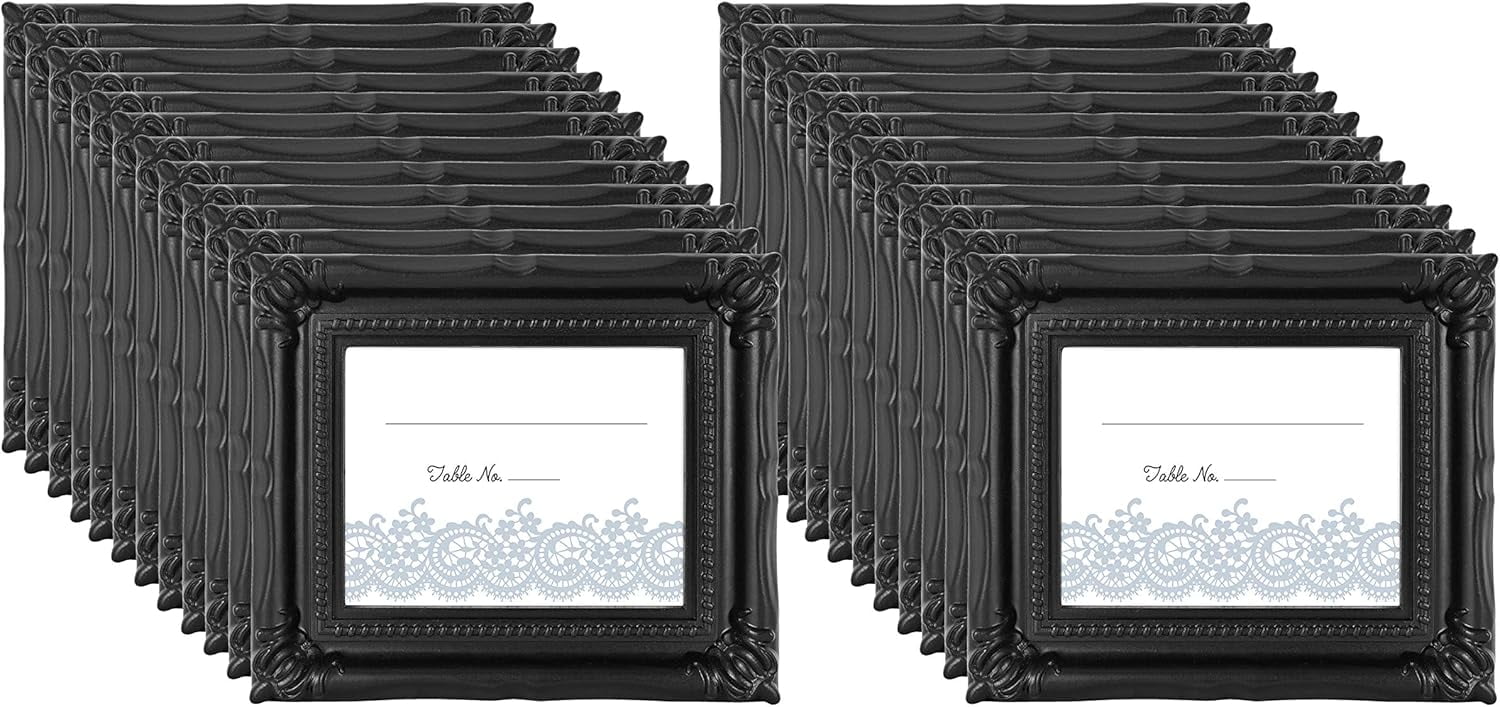 24-Pack Black Wedding Photo Frames & Place Card Holders – Elegant Table ...