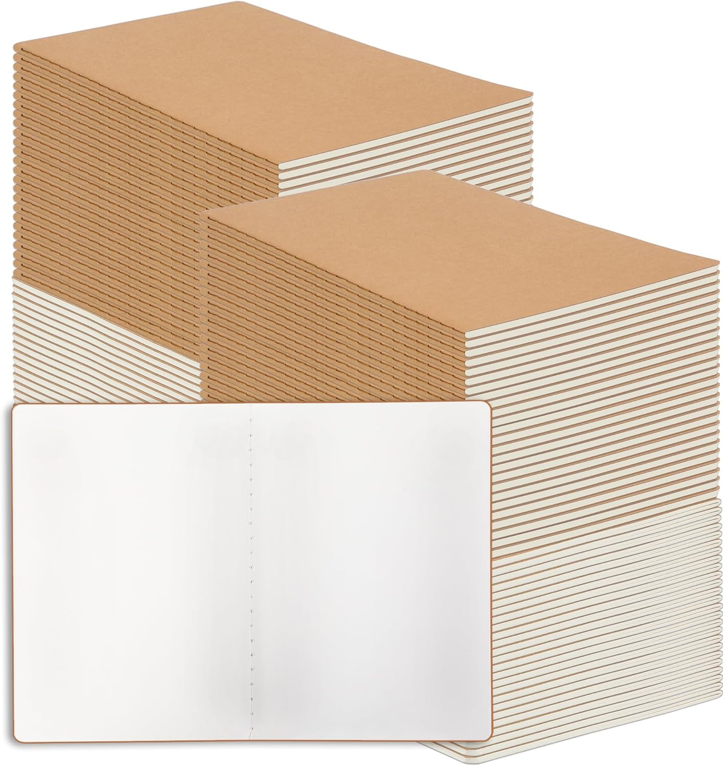 24 Pack Blank Kraft Notebooks, 8.3x5.5 Inches A5 Small Journals Bulk ...
