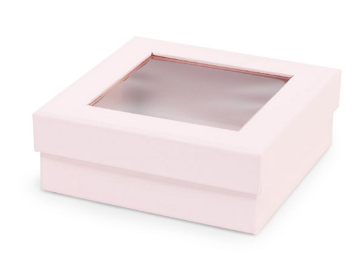 24 Pack, Blush Pink Gourmet Rigid Window Box Medium 5.75X5.75X2" for ...