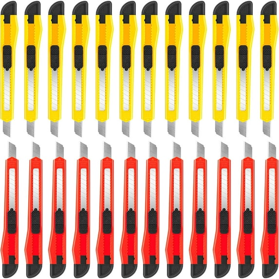 24 Pack Box Cutters Bulk (9mm Wide Blade Cutter) Utility Knife ...