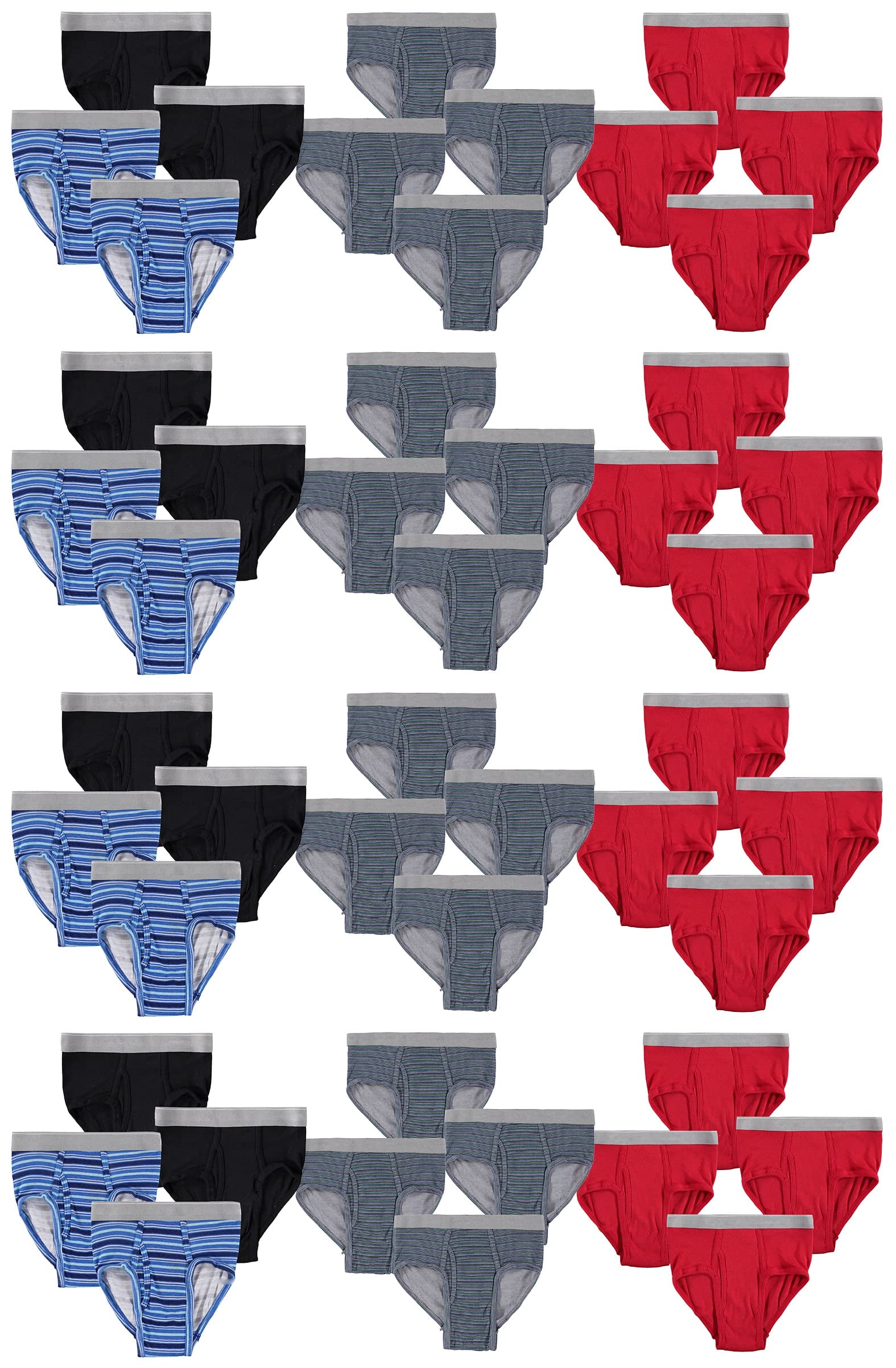 24 Pack Boys Cotton Underwear Briefs, Assorted Colors Underpants for ...