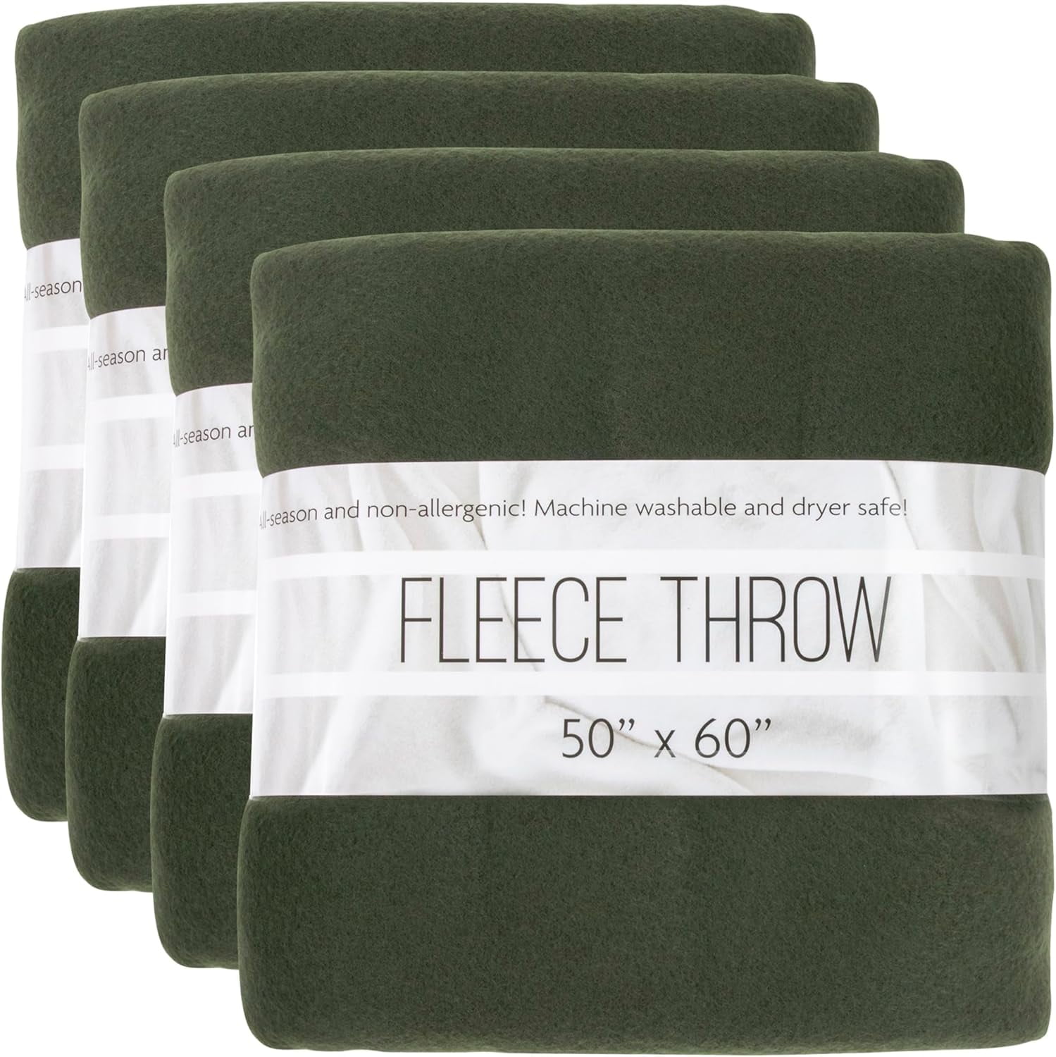 (24 Pack) Bulk Fleece 50x60 Throw Blankets for Wedding Favors, Homeless ...
