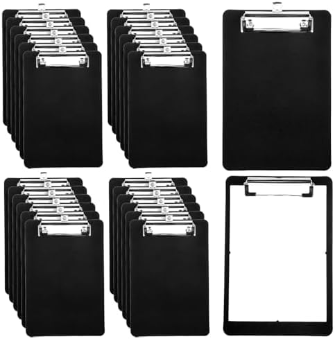 24 Pack Bulk Mini Clipboards, Black A5 Memo Clipboard 5.9x8.8 Inch ...