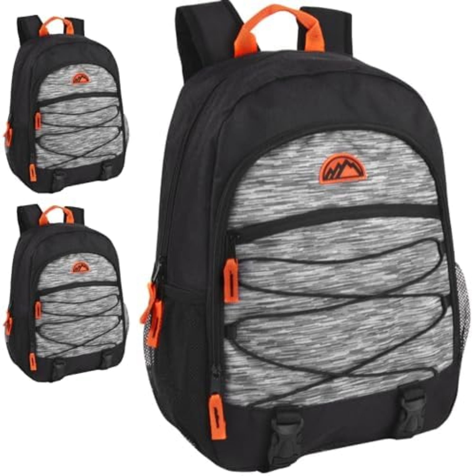 Trailmaker 24 Pack Multipocket 17 Inch Bungee Cord Backpacks, Heather ...