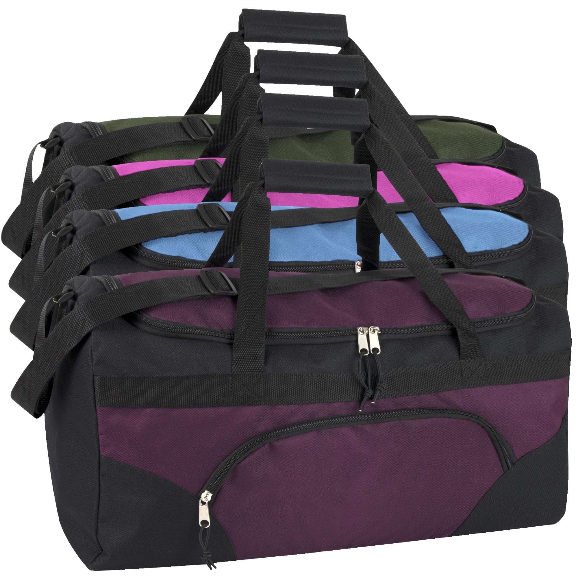 24 Pack of Bulk Wholesale 40 Liter 22 Inch Duffle Bags with Front ...