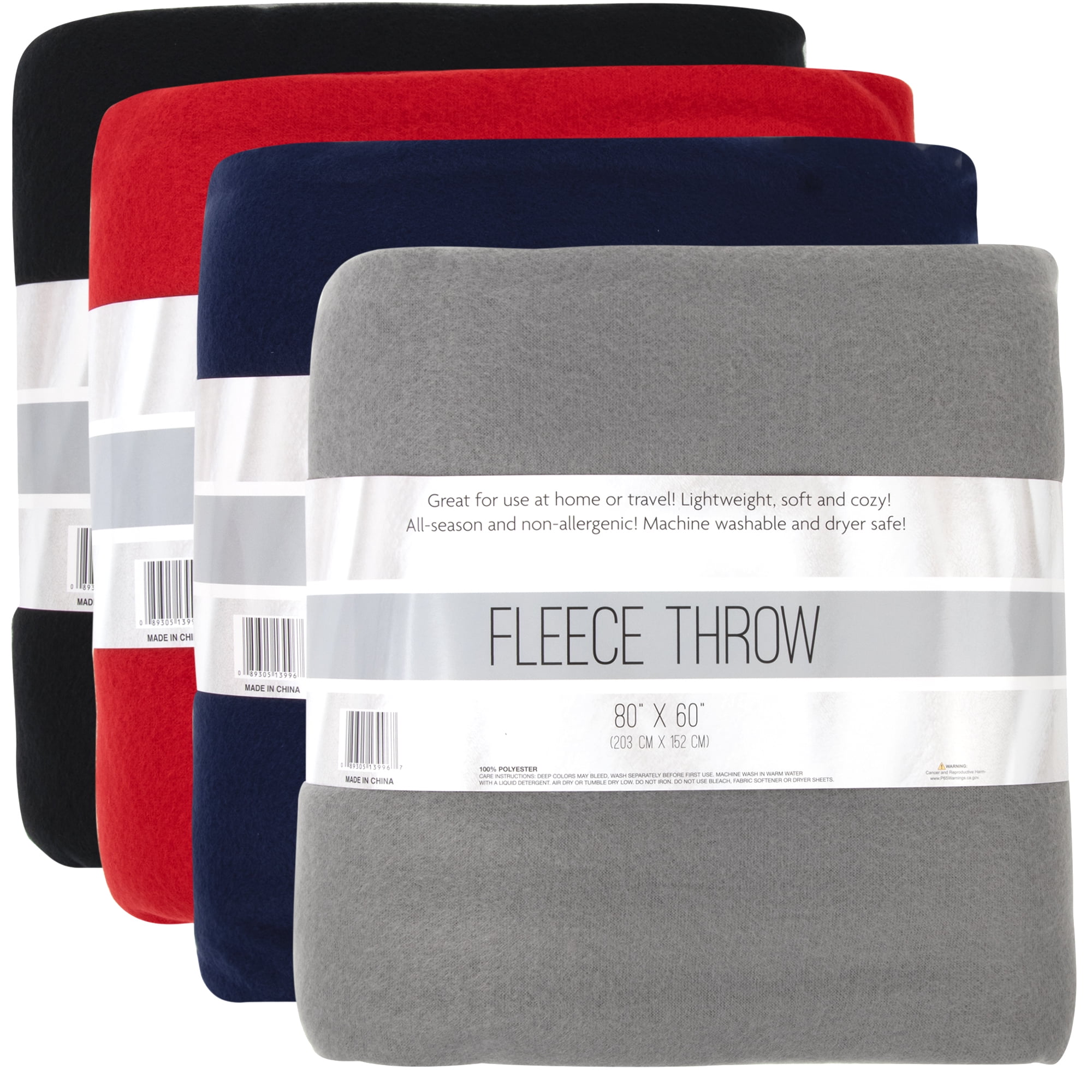 Trail Maker 24 Pack 80"L x 60"W Fleece Blankets for All Seasons & Gifts ...