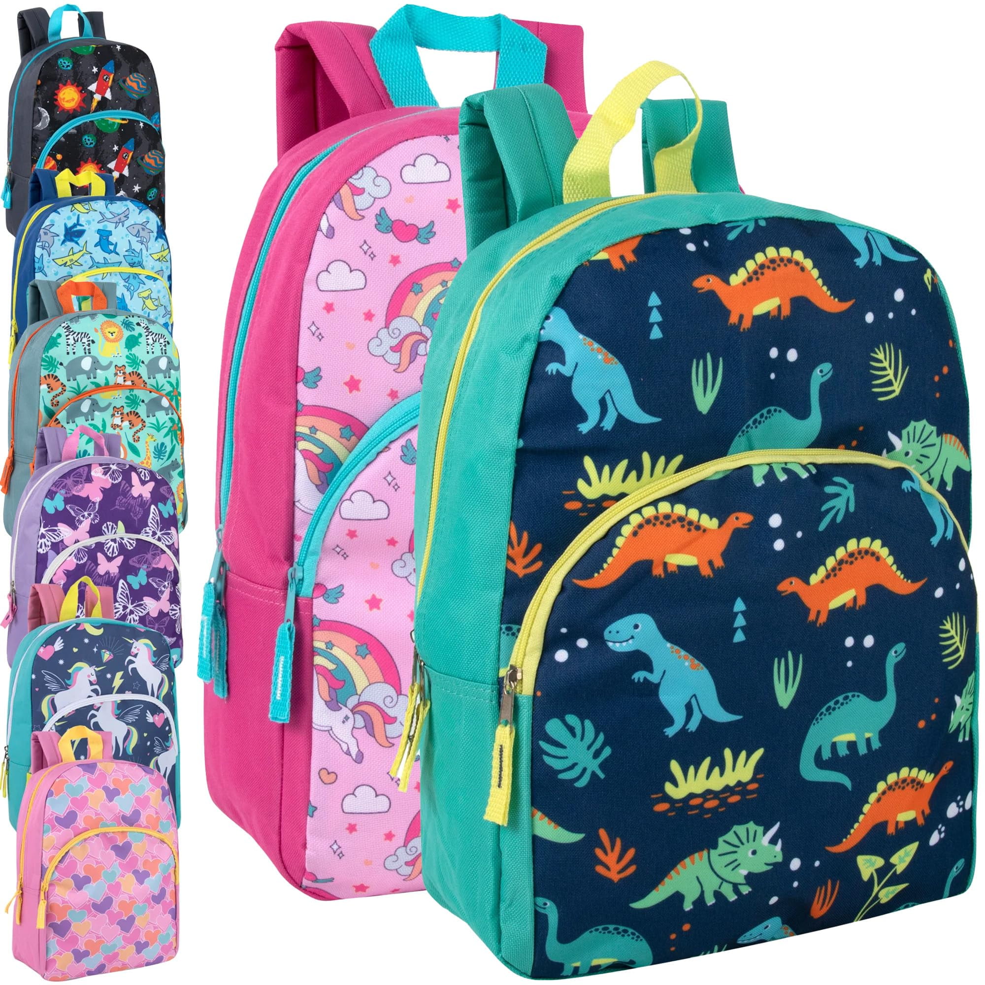 Trail Maker Kids Book Bag, Bulk Backpacks 24 Pack for Boys & Girls, Fun ...