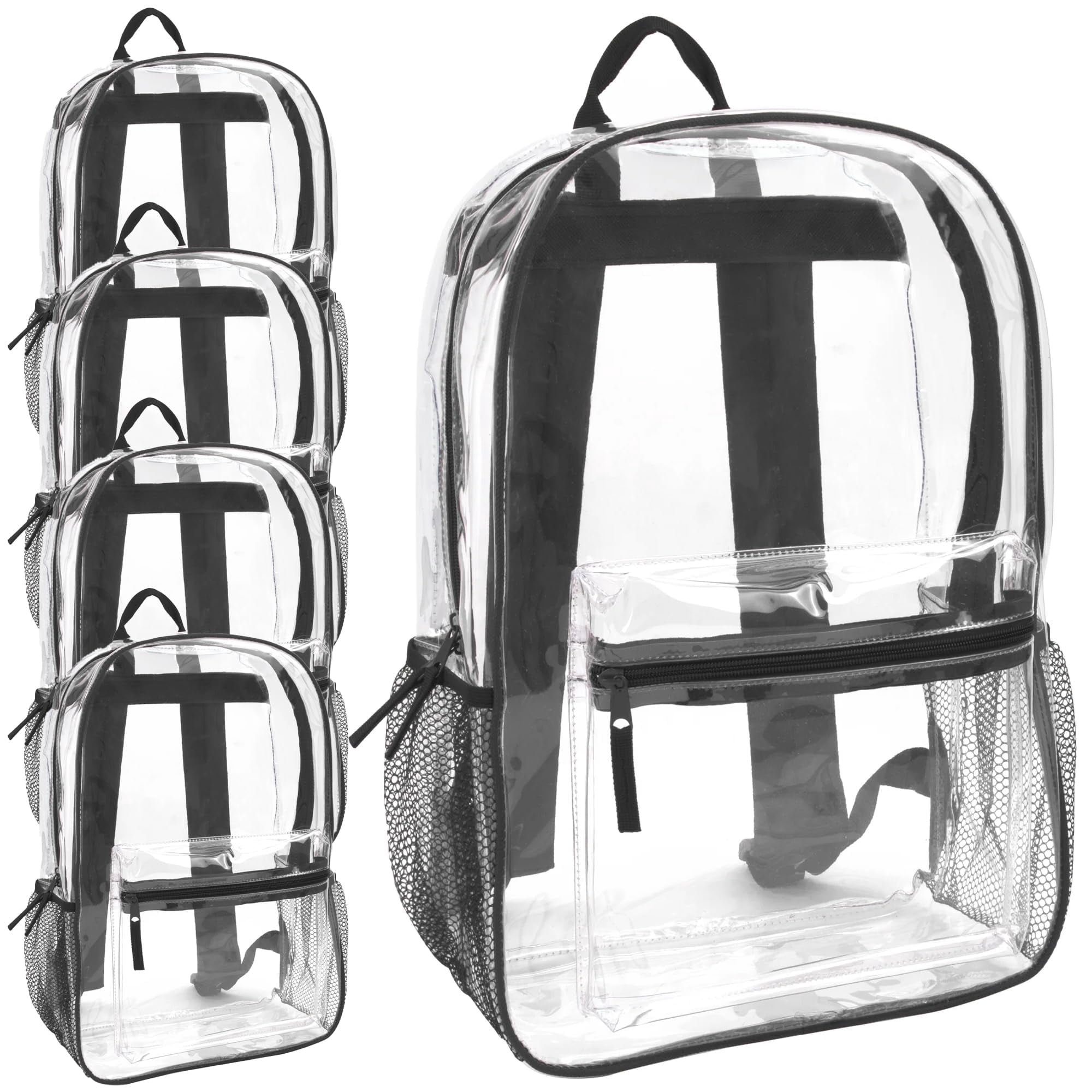 24 Pack Clear Transparent Stadium Approved Backpacks with Top Handle ...
