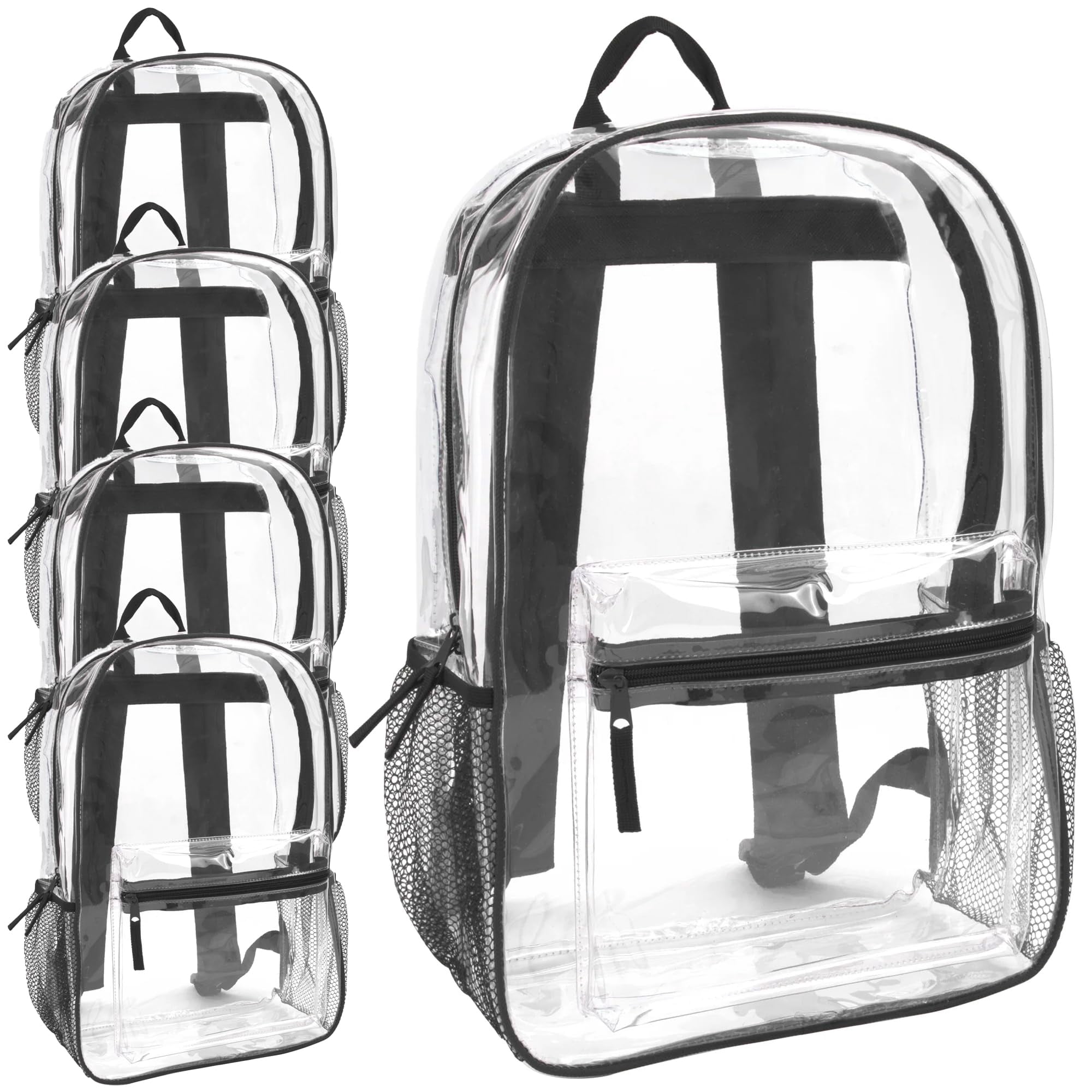 24 Pack Clear Transparent Stadium Approved Backpacks with Top Handle ...