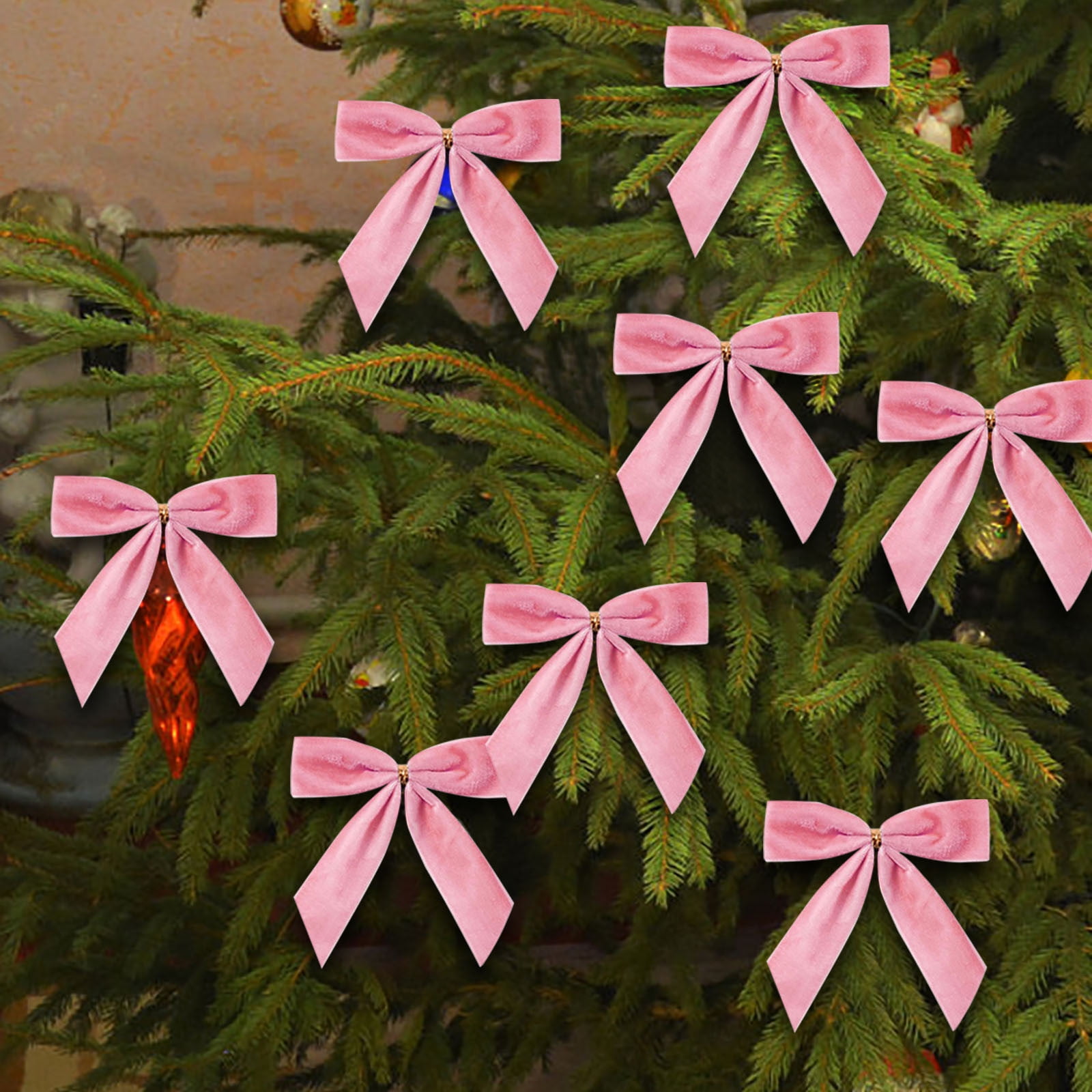 24-Pack Burgundy Velvet Christmas Bows for Tree, Wreath, Gift Wrapping ...